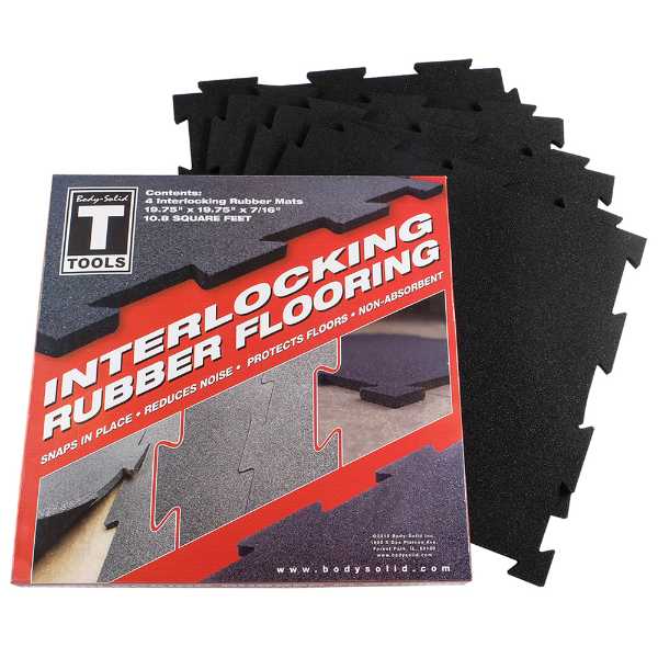 Body-Solid Tools RFBST4P Interlocking Rubber Flooring — Select Fitness
