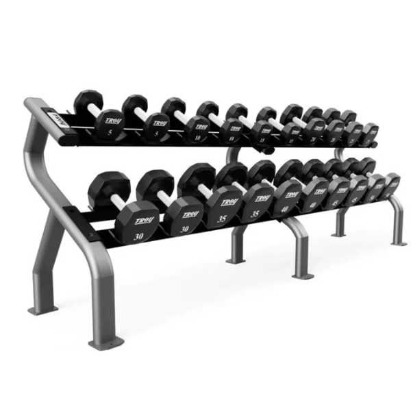 Troy Barbell Urethane Dumbbell Set with Rack - COMMPAC-TSDU — Select ...