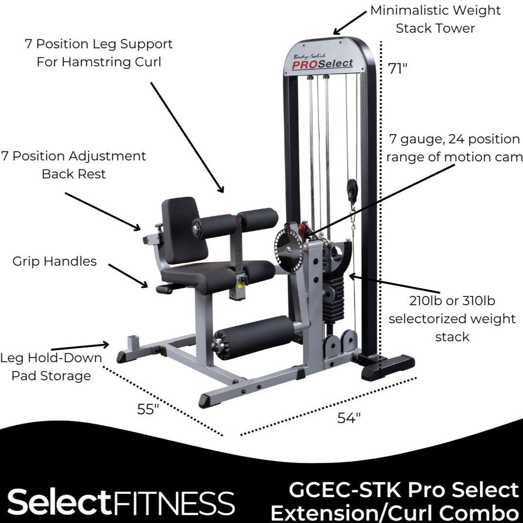 Body Solid GCEC-STK Pro Select Leg Extension Leg Curl Machine — Select Fitness