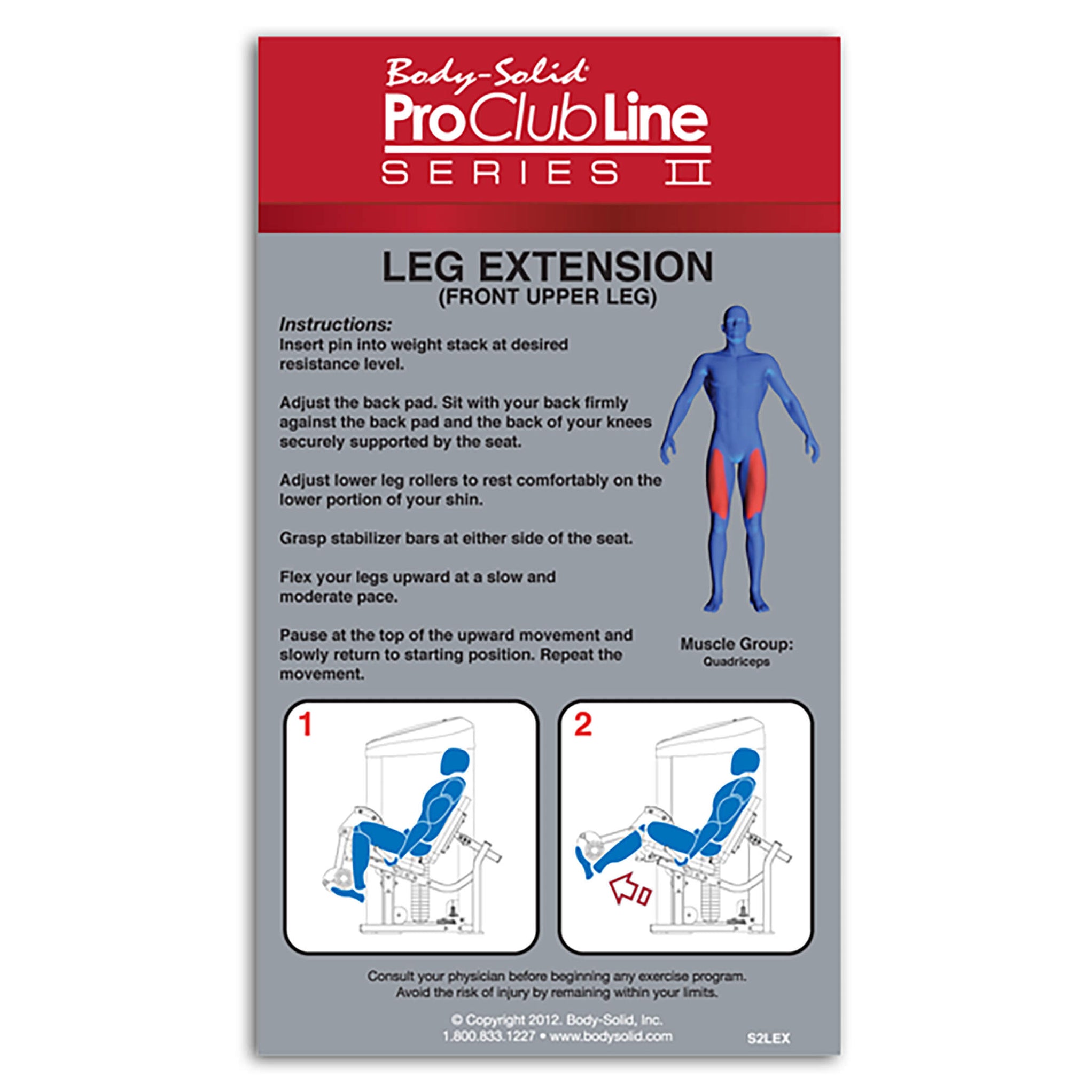 Body Solid Pro Clubline S2LEX Series II Leg Extension — Select Fitness