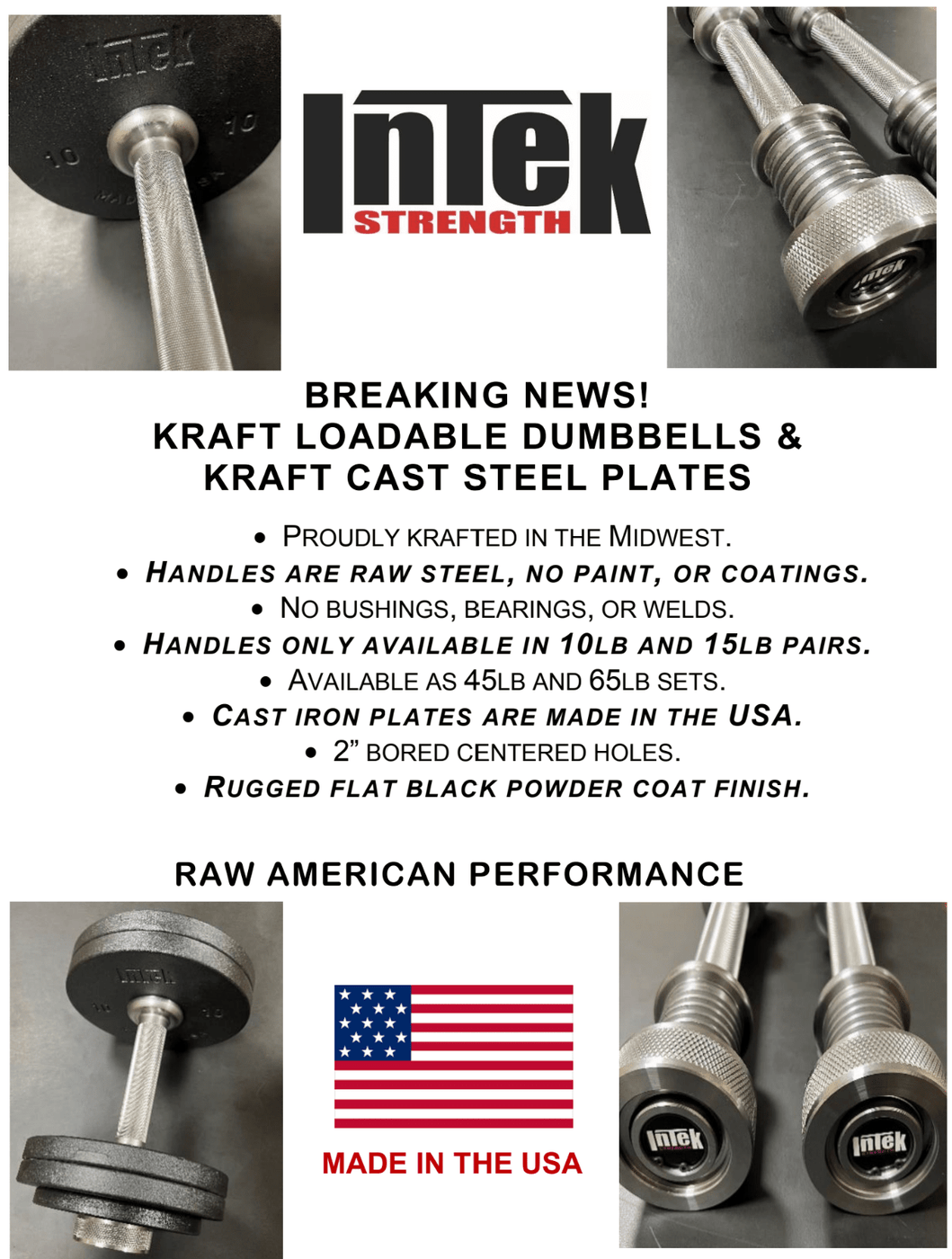 Intek Adjustable Dumbbell Set | Made in the USA| Free Shipping Now ...