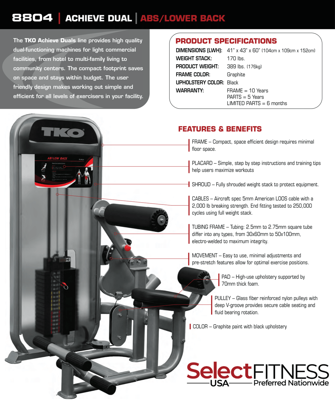 TKO Dual Ab/Back Machine | Shop Now — Select Fitness