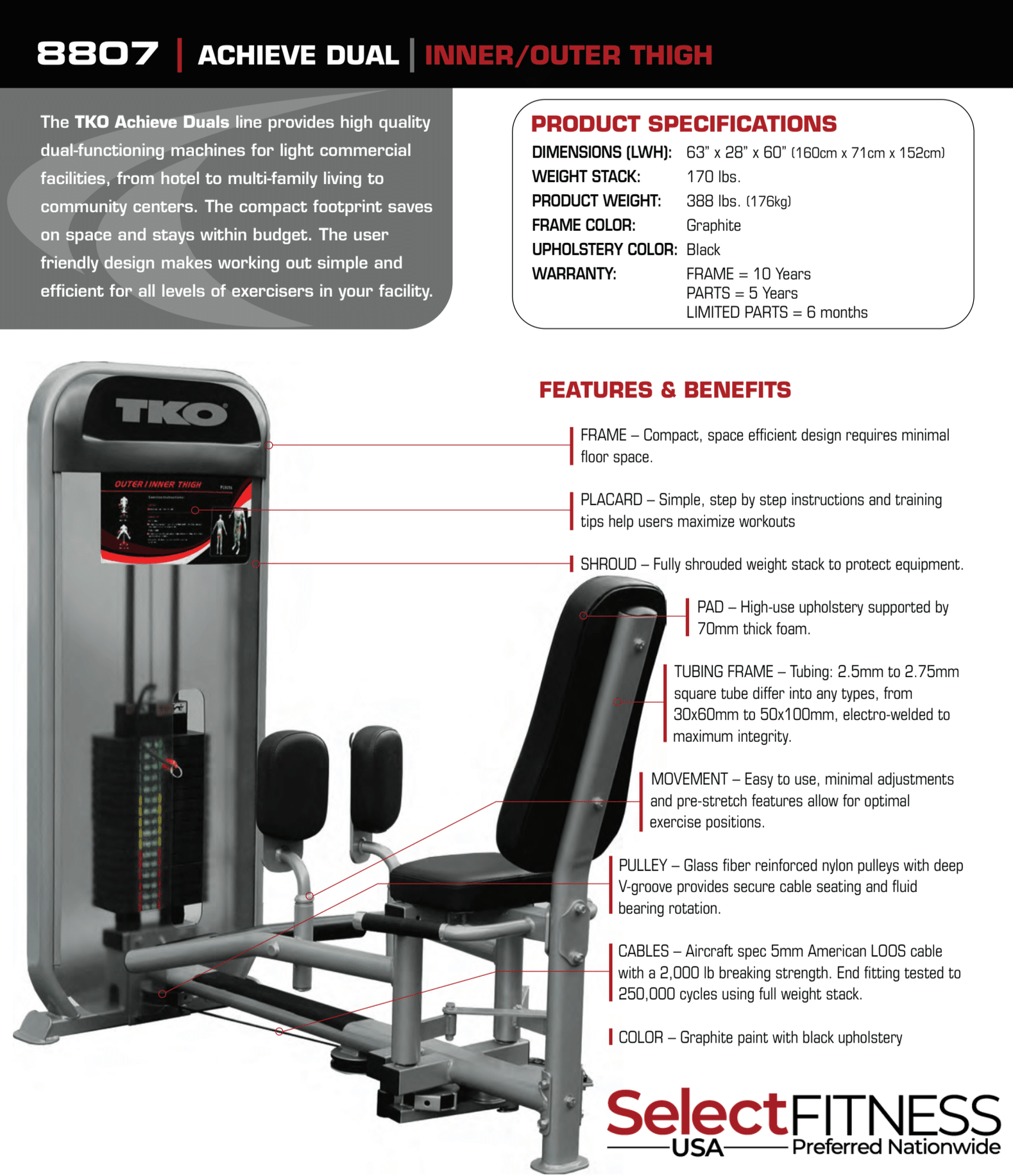 TKO Dual Inner/Outer Thigh Machine | Shop Now — Select Fitness