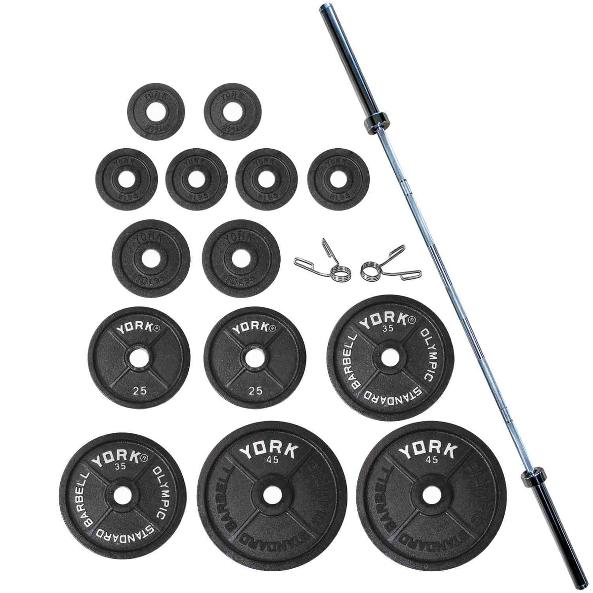 York Barbell Legacy Cast Iron Milled Olympic Weight Plate Set — Select ...